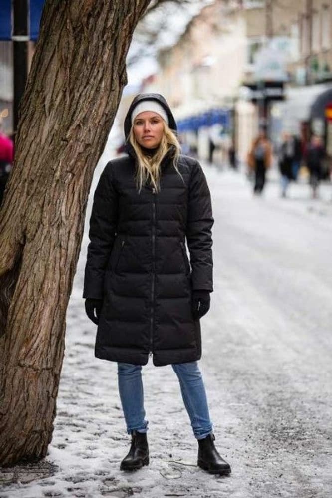 Skhoop Long Down Jacket Black | Widforss