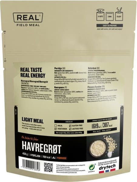 Kjøp Real Field Meal Porridge 704 kcal - https://www.widforss.no